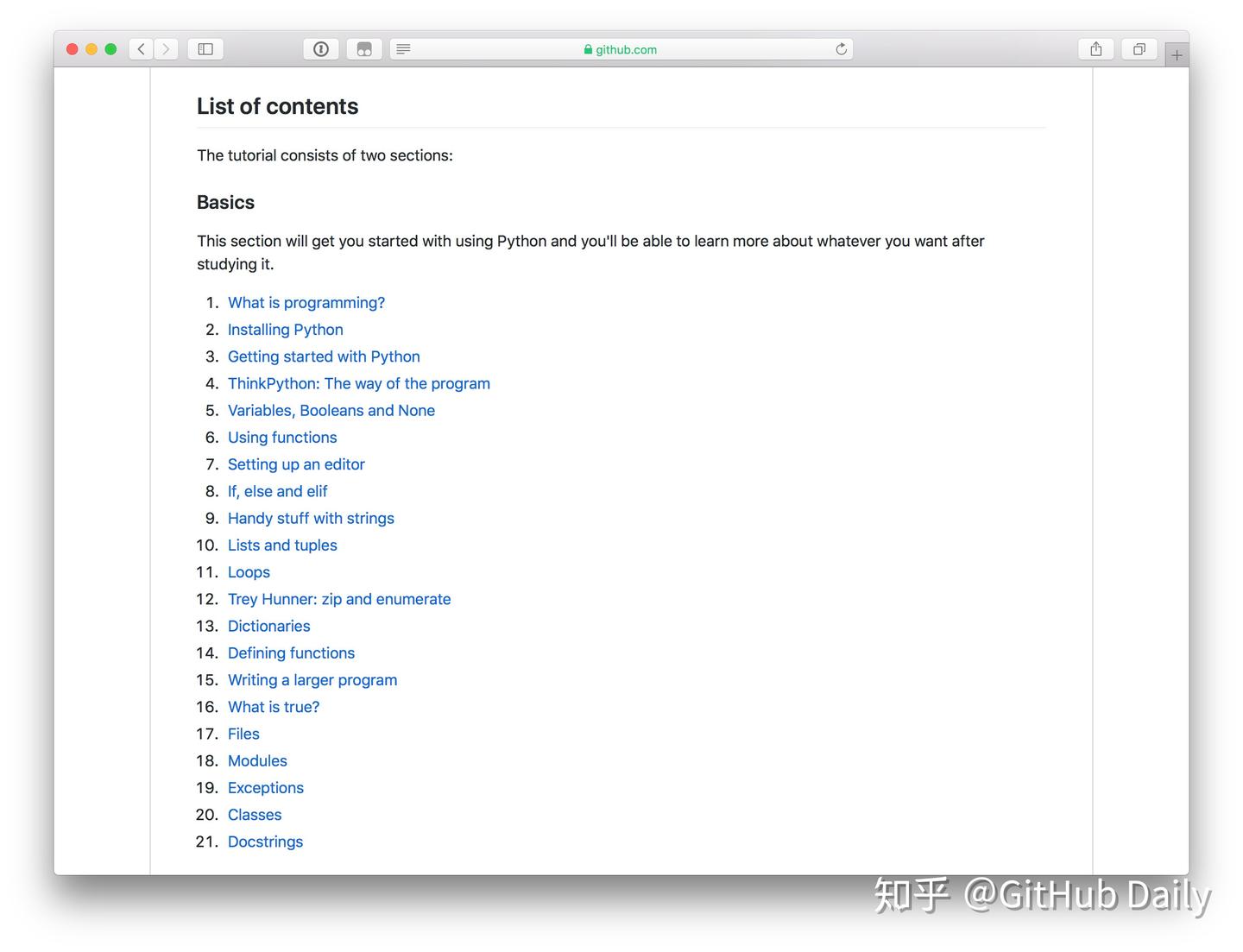 想学 Python？可以看下 GitHub 上这几本开源的 Python 教程！ - 知乎