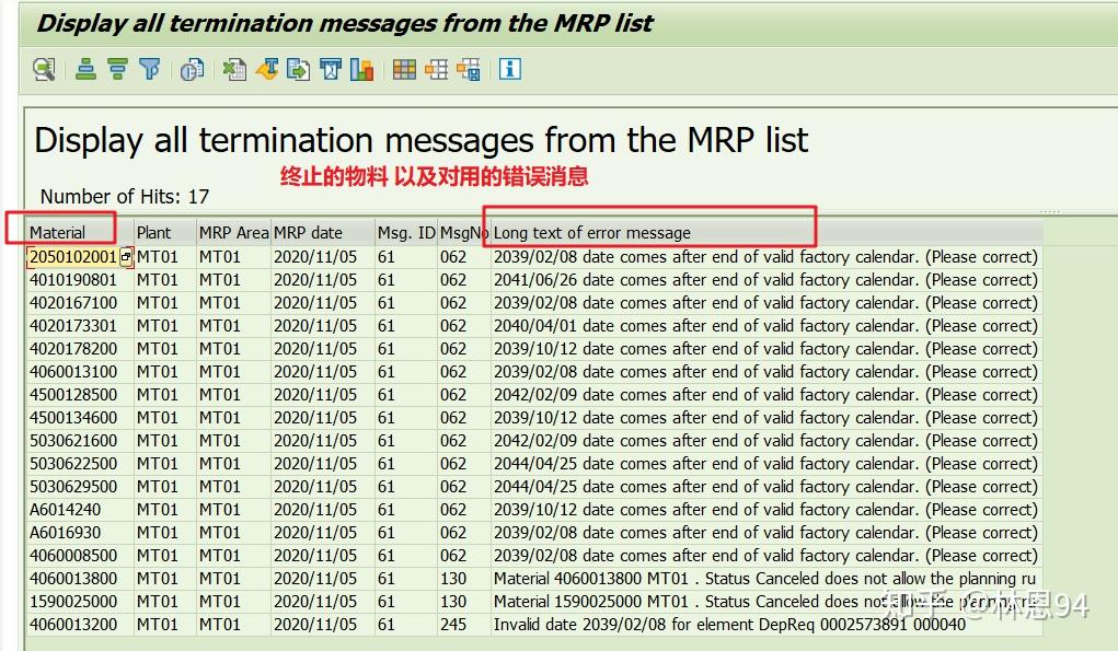 我的SAP运维日常_0015_MM_MD01运行MRP后出现终止MRP的物料 - 知乎