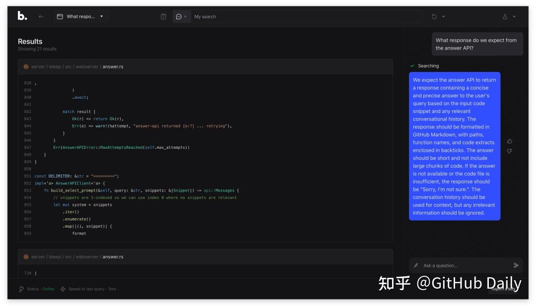 一个基于 Gpt 4 的代码搜索引擎，开源了！ 知乎 