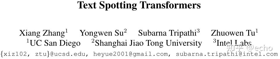 Text Spotting Transformers - 知乎