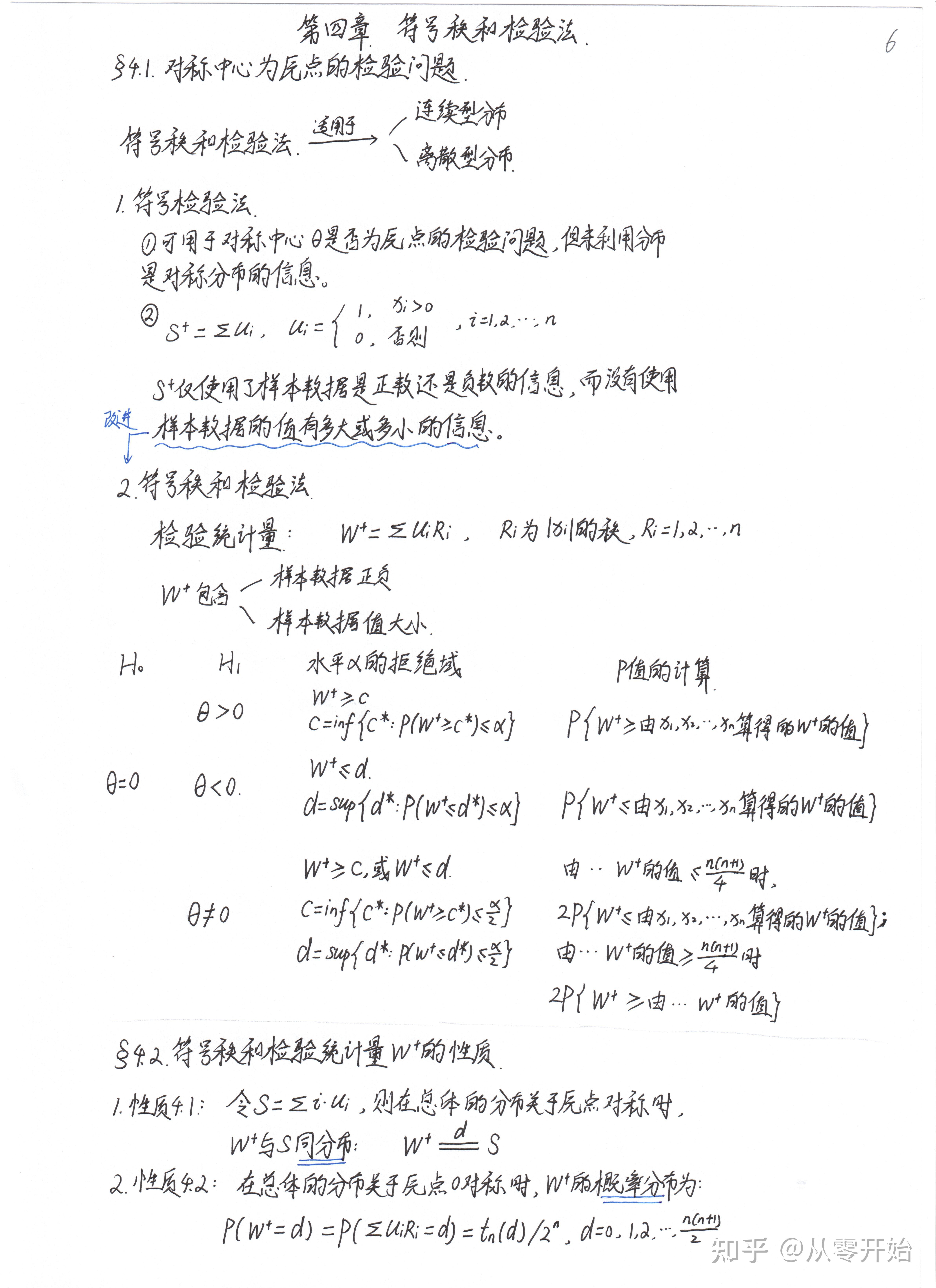 非参数统计(王静龙)第四章符号秩和检验法 知乎