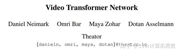 VTN：视频Transformer网络 - 知乎