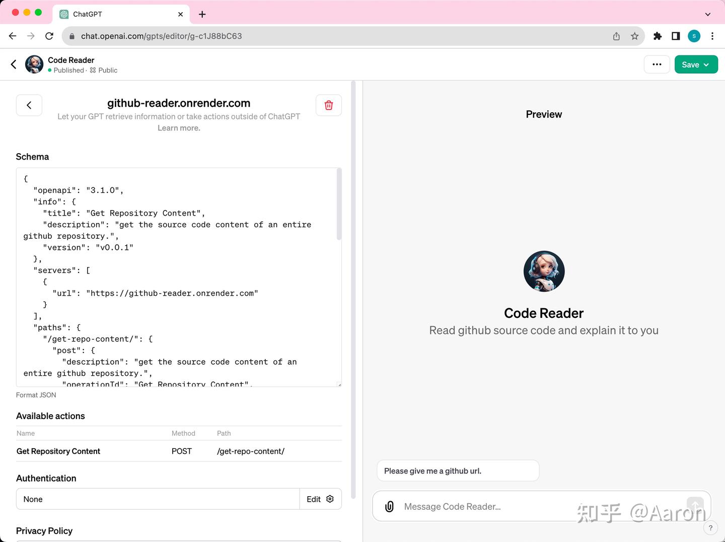 用 GPTs Actions 搭建一个 Github 源码阅读助手 - 知乎
