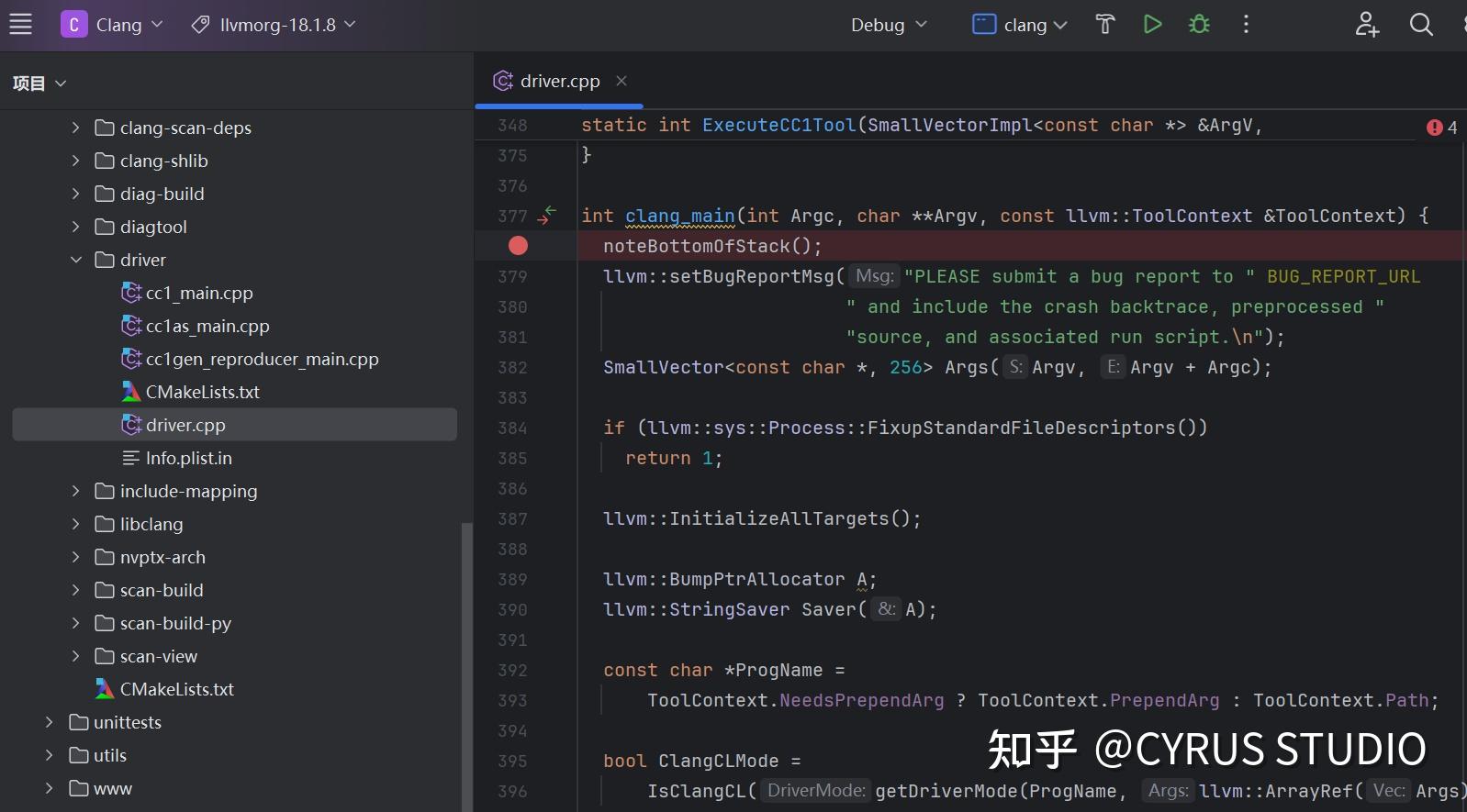 编译 LLVM 源码，使用 Clion 调试 clang - 知乎