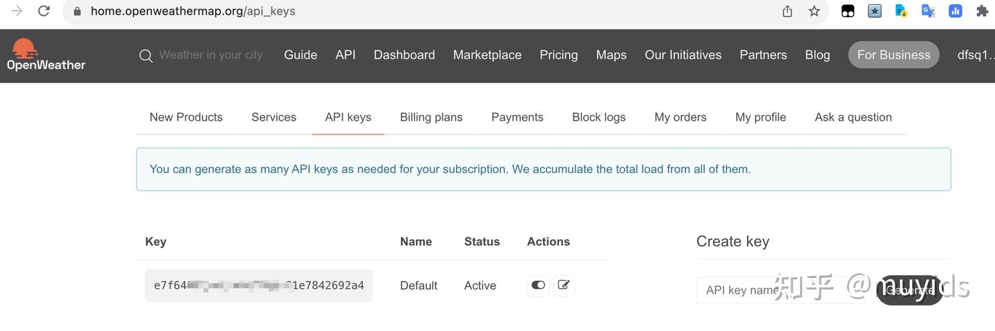 OpenWeatherMap天气API申请 - 知乎