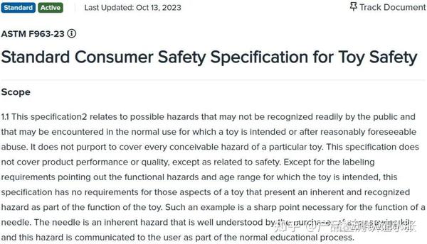 ASTM F963-23美国玩具安全新标准发布 - 知乎