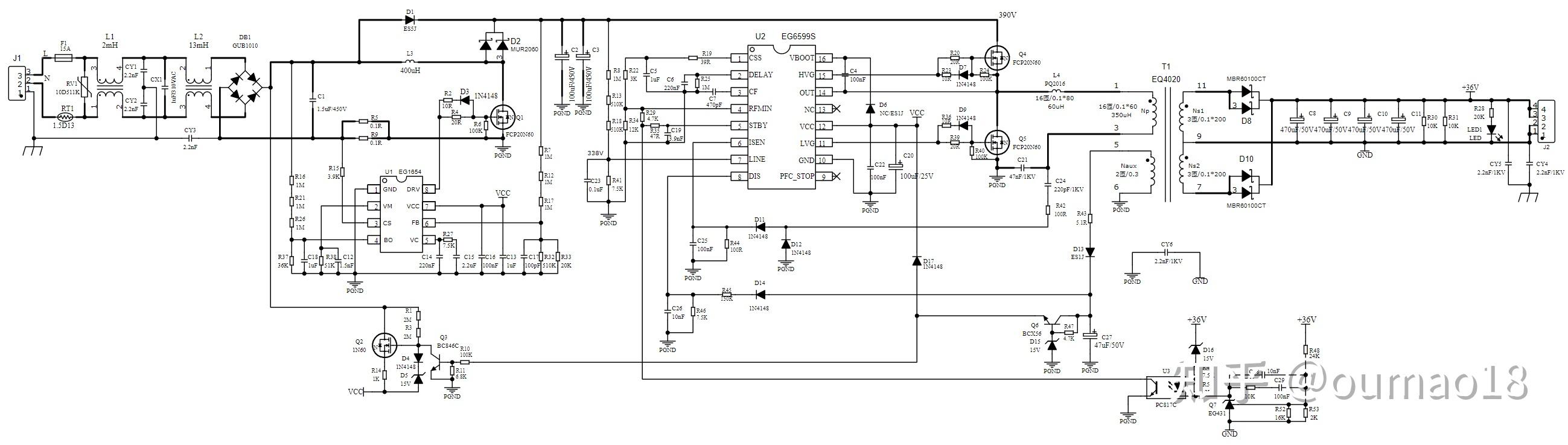 CXSU63306+CXAC85257 PFC+LLC电源方案详解：36V/400W高效设计指南 - 知乎