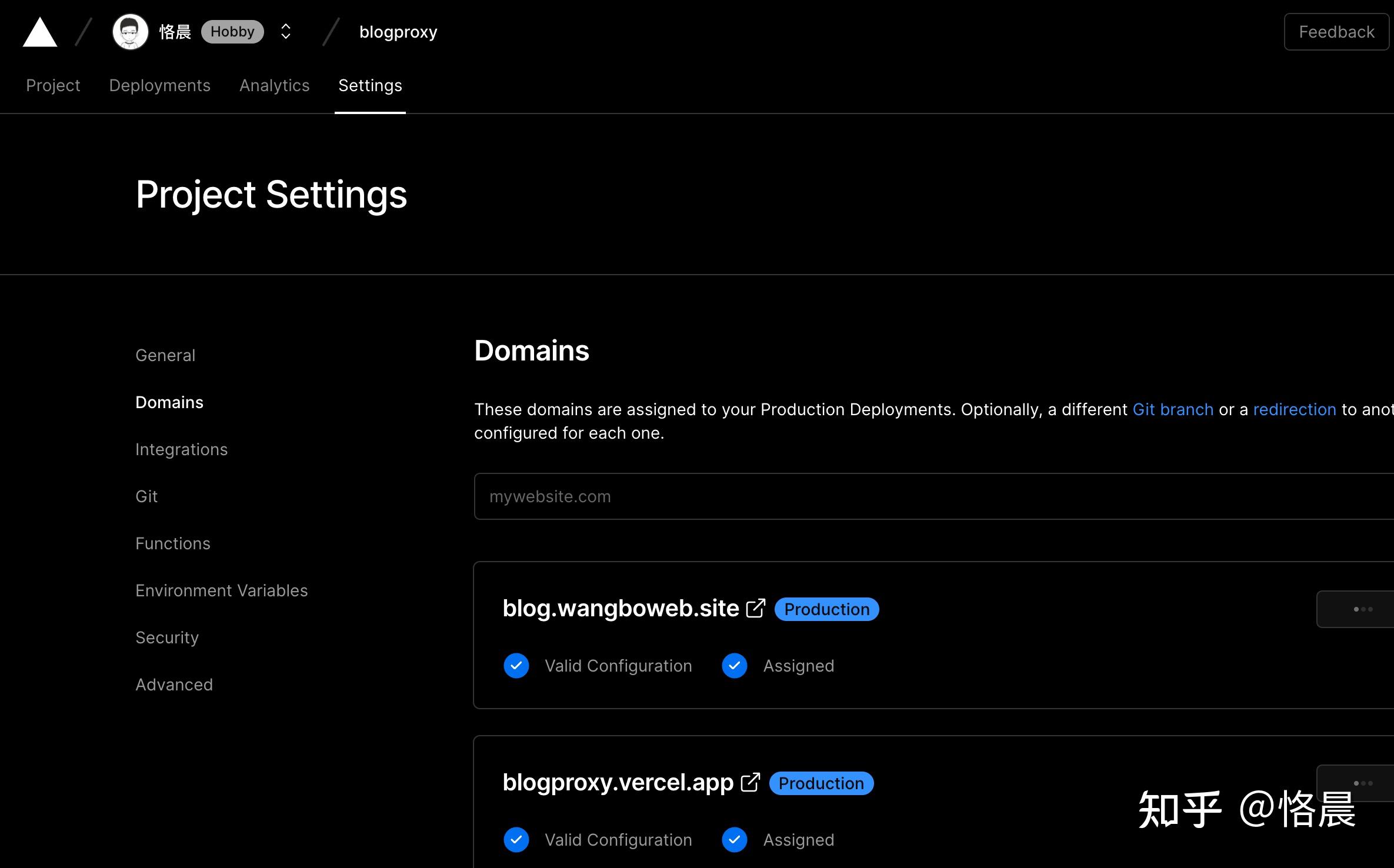 使用Vercel对网站进行反向代理 - 知乎