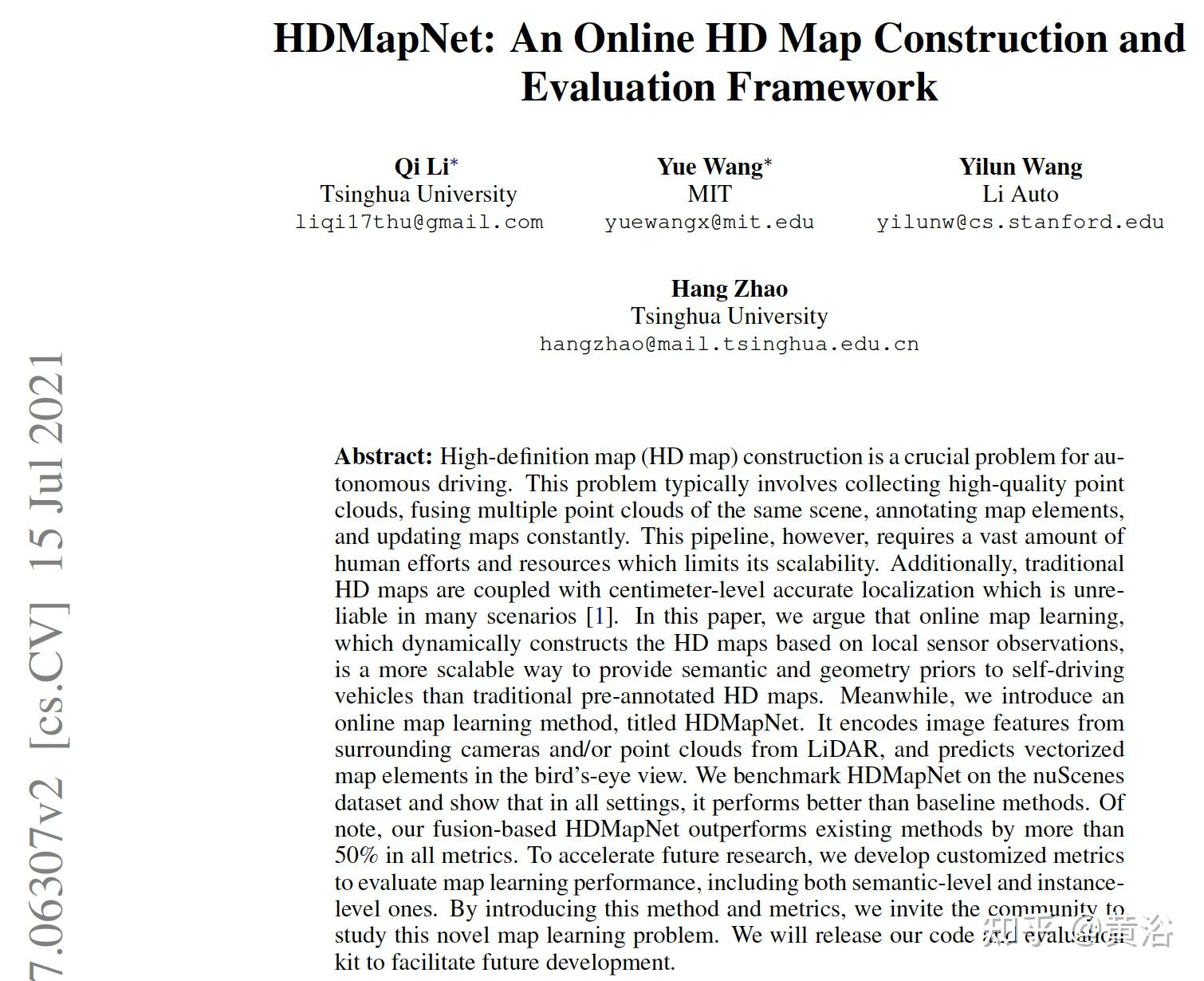 CVPR'21 Workshop论文：在线HD Map的生成网络HDMapNet - 知乎
