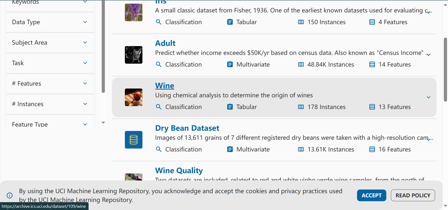 python中调用uci数据集 - 知乎