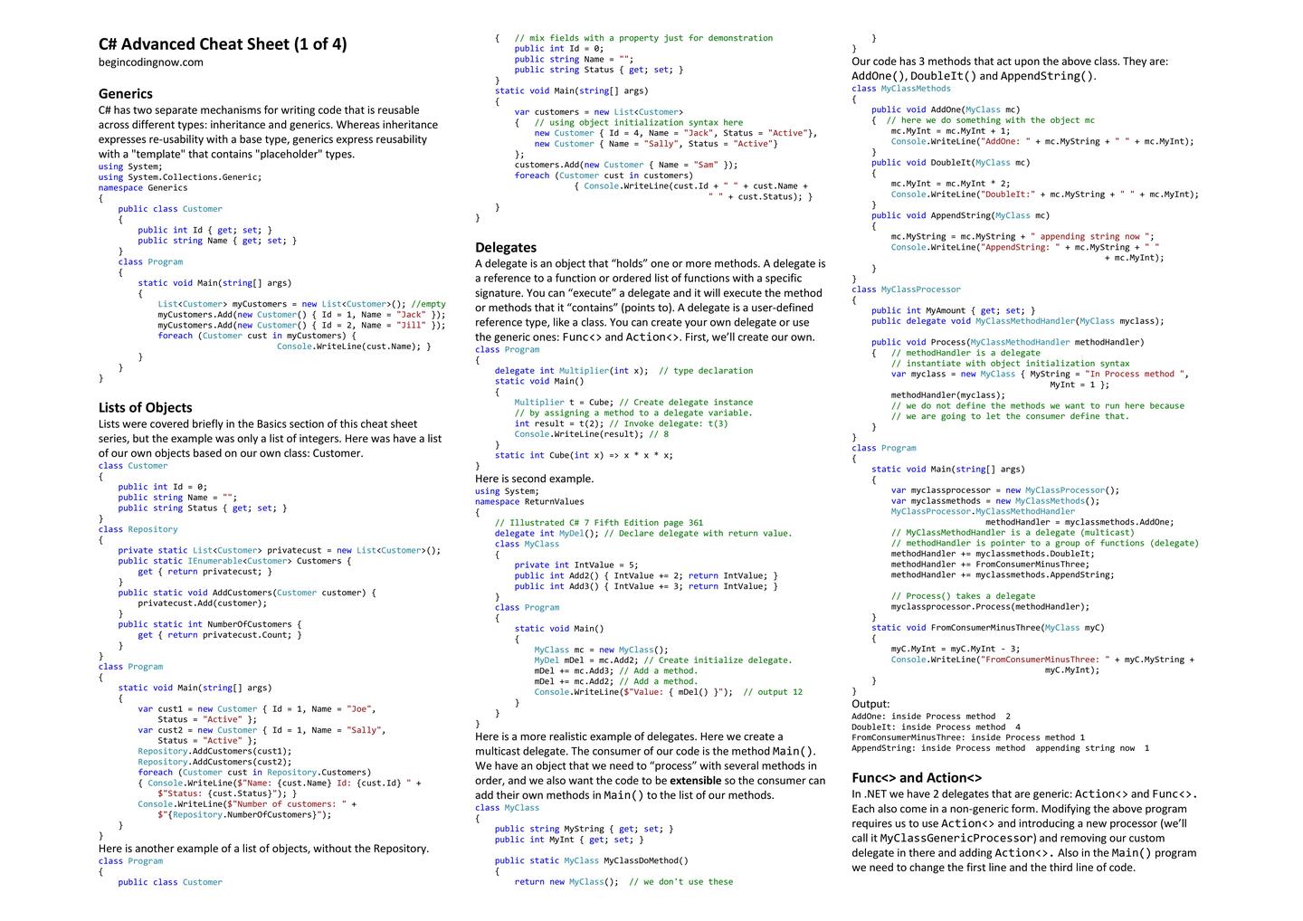 C#编程语言备忘录（CSharp CheatSheet） - 知乎