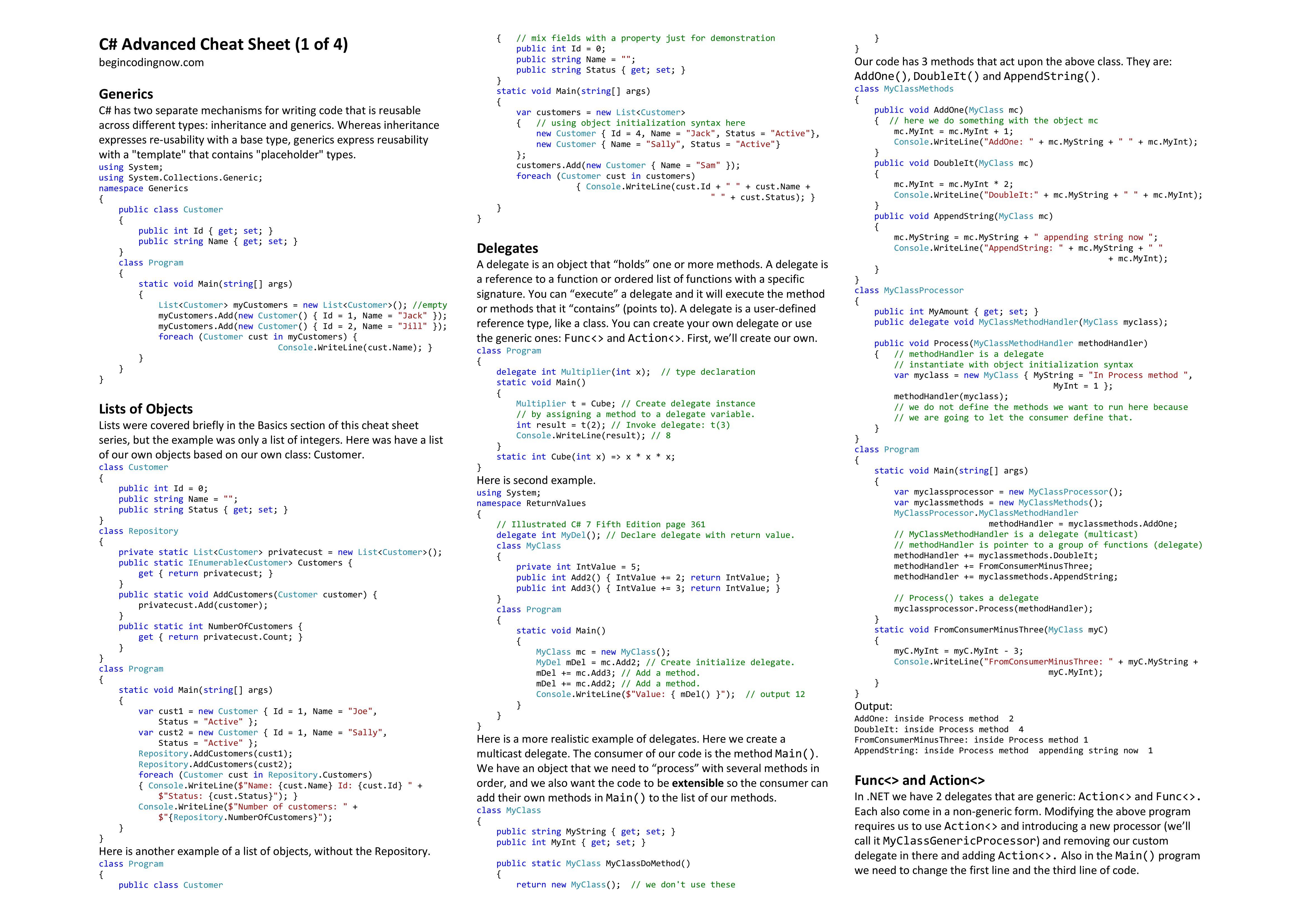 C#编程语言备忘录（CSharp CheatSheet） - 知乎
