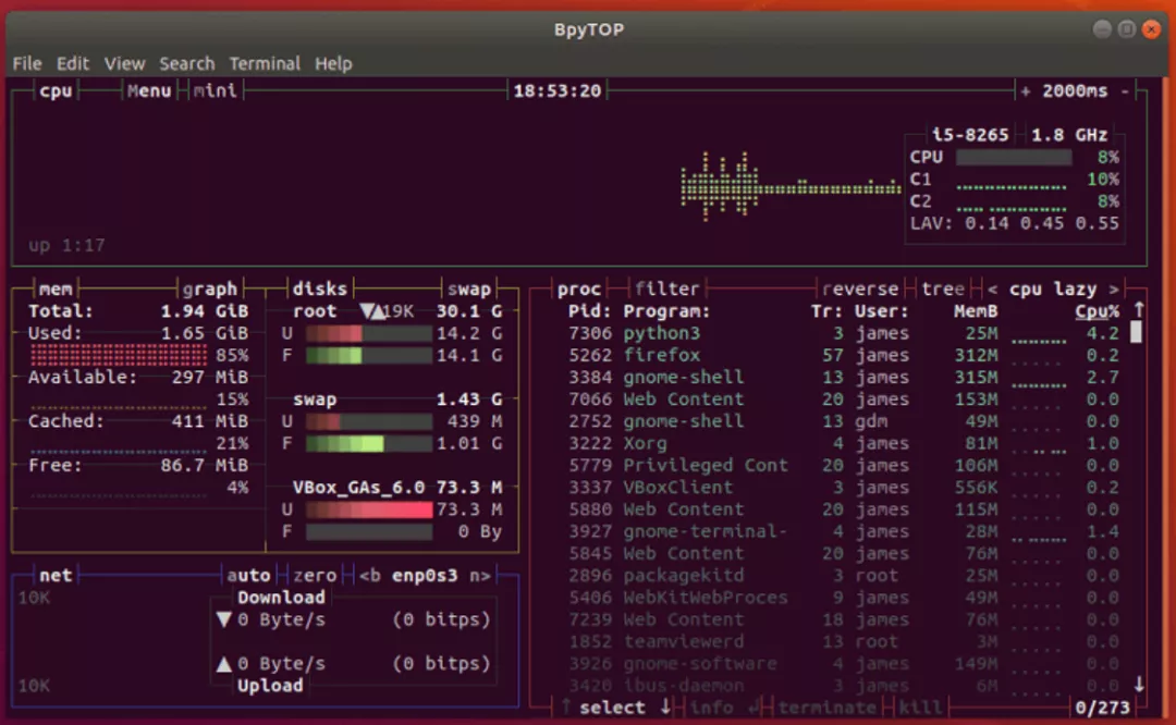 5.2k Star！美观又实用的终端资源监视器 Bpytop - 知乎