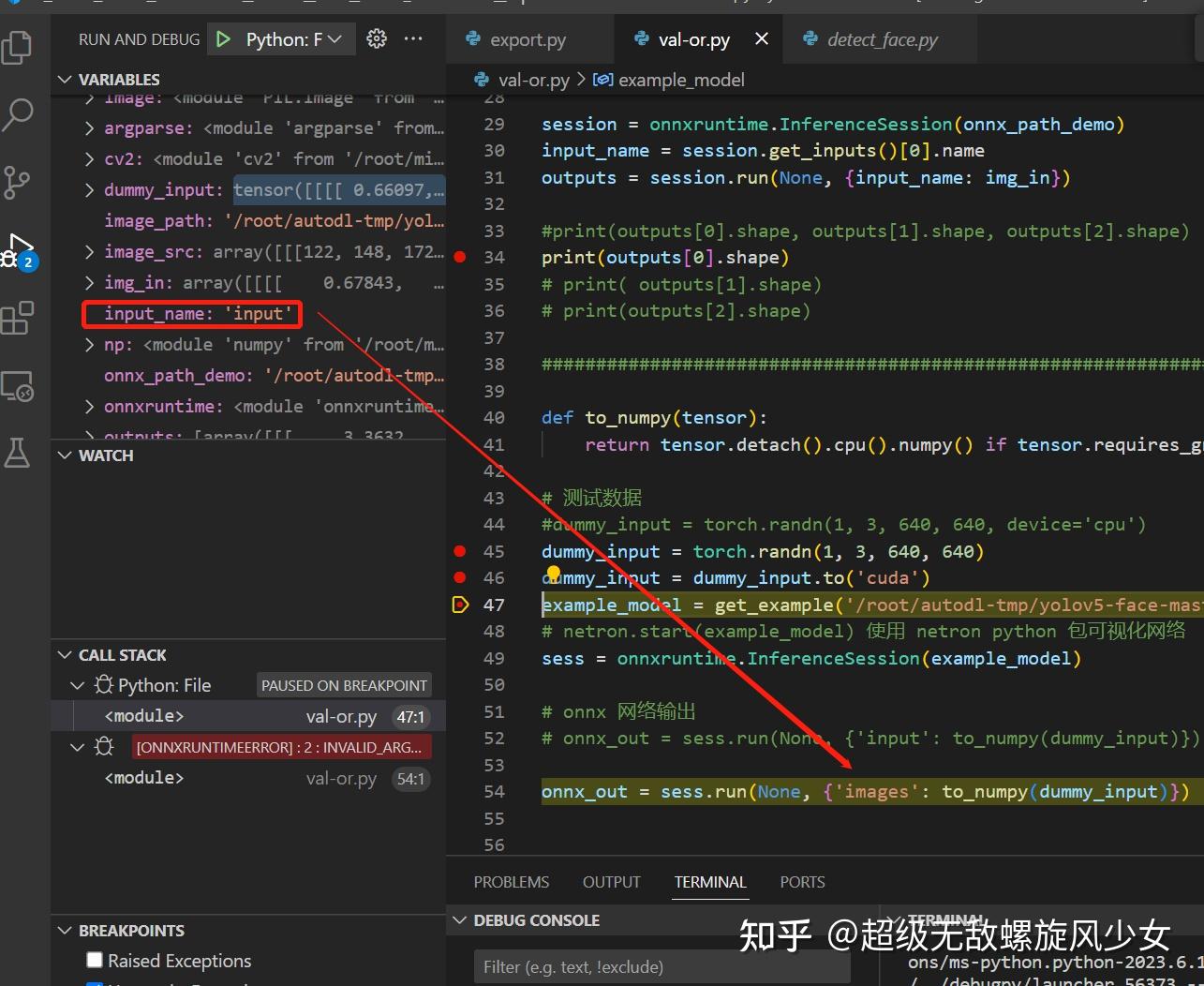 报错处理：[ONNXRuntimeError] : 2 : INVALID_ARGUMENT : Invalid Feed Input Name - 知乎