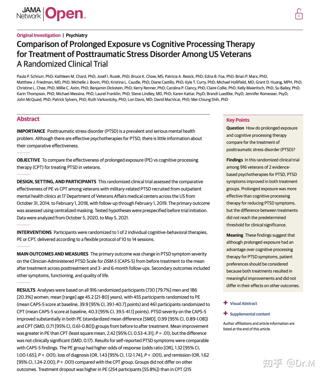 创伤后应激障碍PTSD的治疗方案比较（补充版） - 知乎