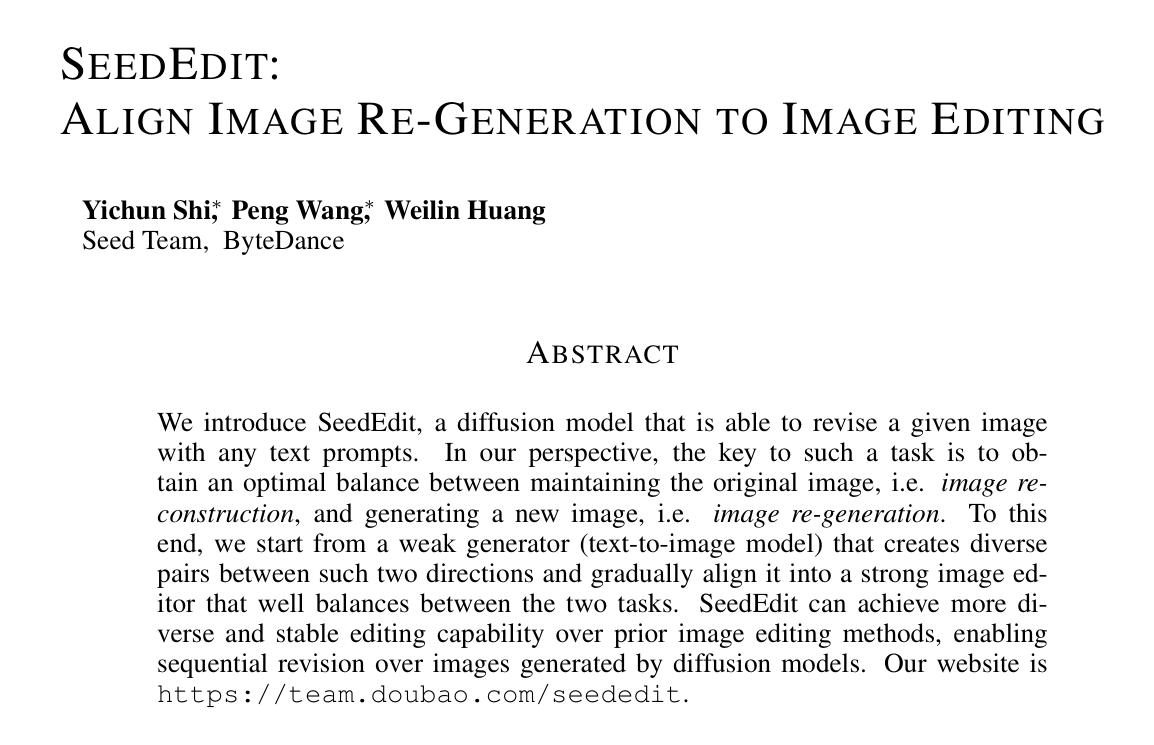 一句话轻松 P 图！字节跳动图像编辑模型SeedEdit于 11 月 11 日发布，产品端可体验 - 知乎