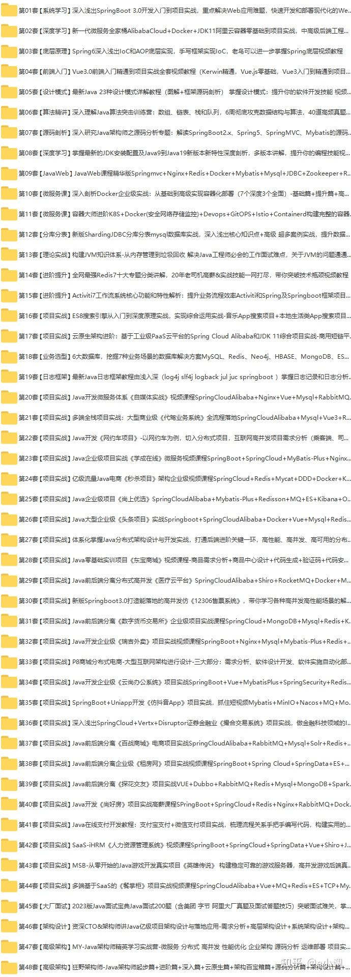 800g48套java架构师视频教程下载 12306售票系统,医疗云平台项目,数字货币交易项目 知乎