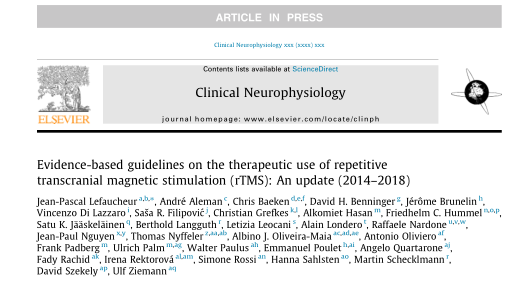 精神科 | IFCN重复经颅磁刺激(rTMS)临床治疗循证指南（2019年版） - 知乎