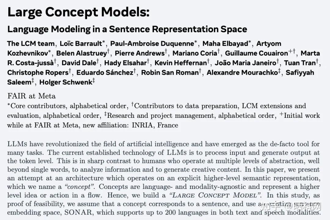 颠覆GPT！Meta推出大型概念模型LCM: 从“猜词”到“理解” - 知乎