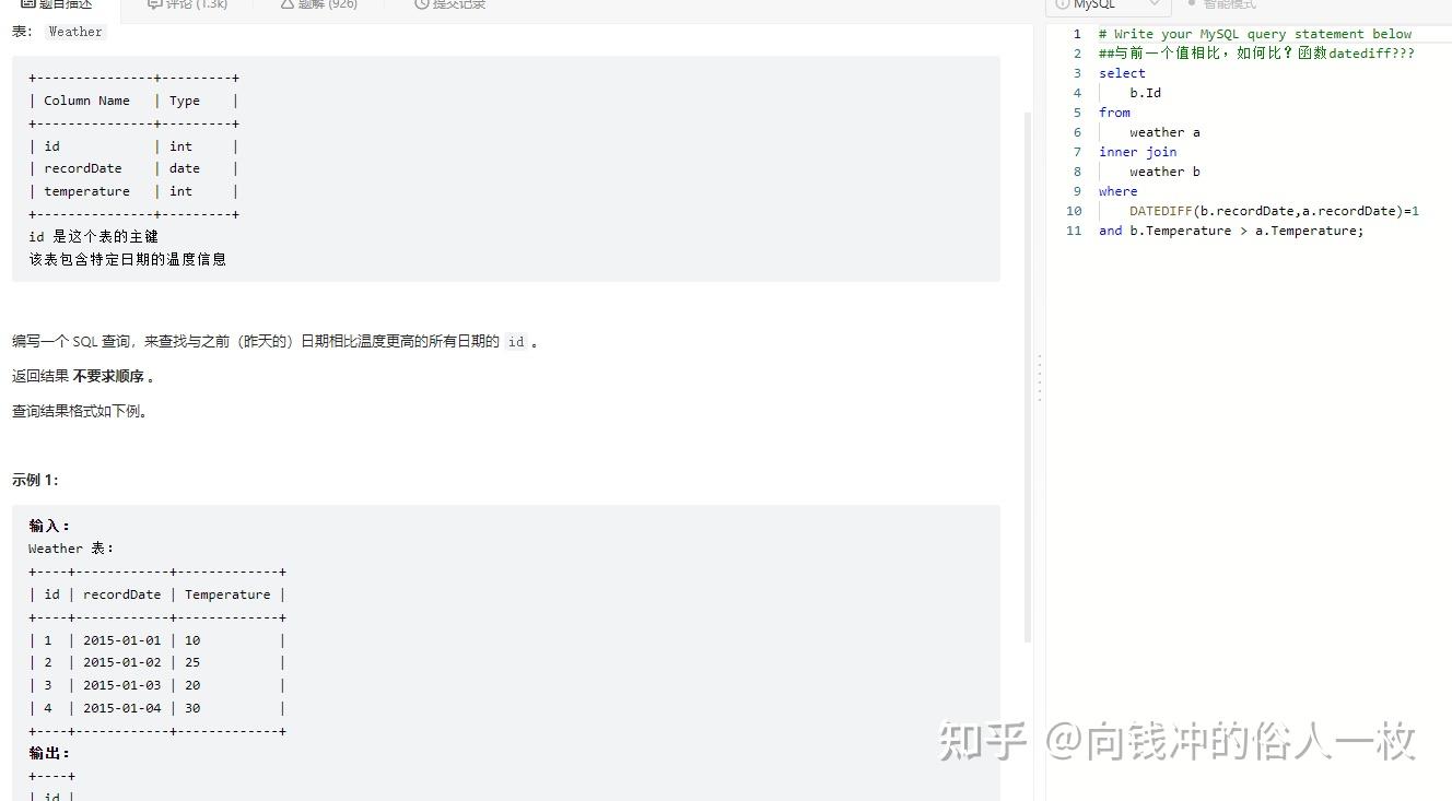 Sql 刷题leecode 简单） 知乎 