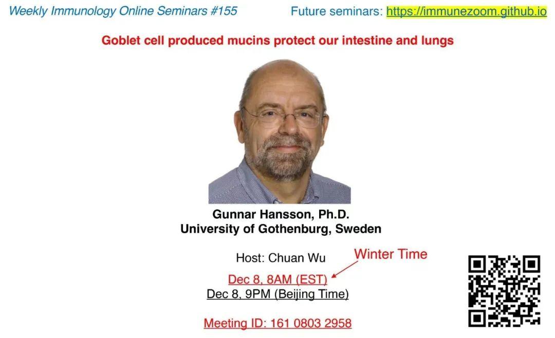 Immune Zoom Seminar︱杯状细胞产生的粘蛋白对肠道和肺的保护功能（哥德堡大学，Gunnar Hansson教授） - 知乎