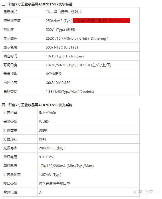 AT070TN92液晶屏采购 7寸宽温屏群创供应商 - 知乎