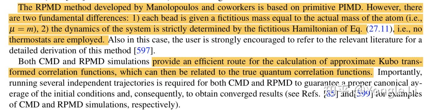 RPMD和PIMD的区别 - 知乎