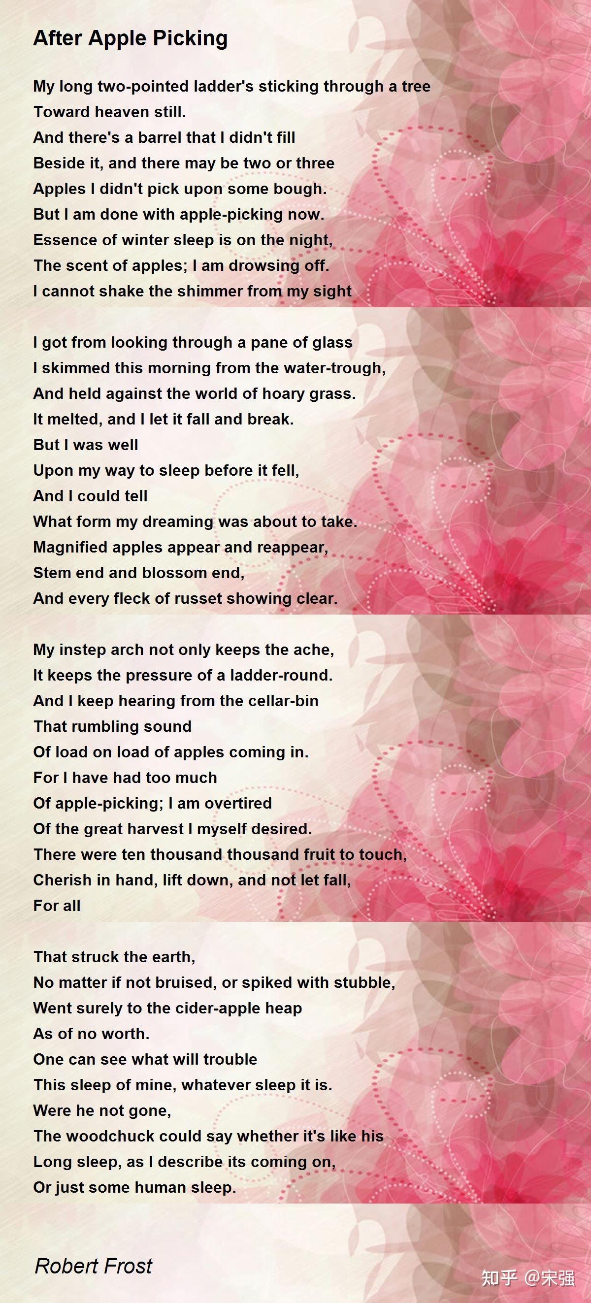 Robert Frost(罗伯特·弗罗斯特)《After Apple-Picking》《摘苹果后》解析 - 知乎
