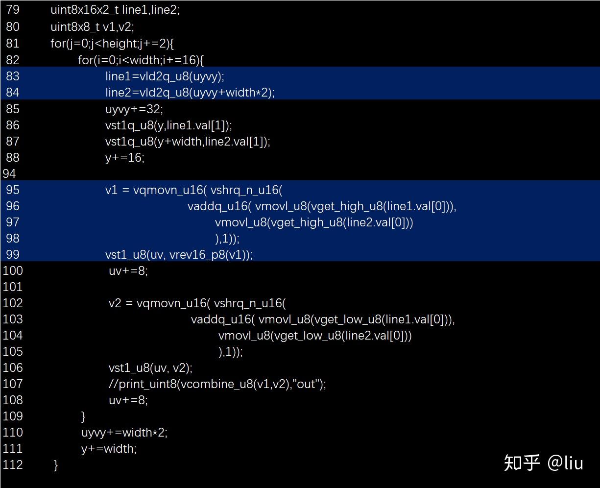 使用NEON指令把UYVY数据转换为NV12 - feng..liu - 博客园