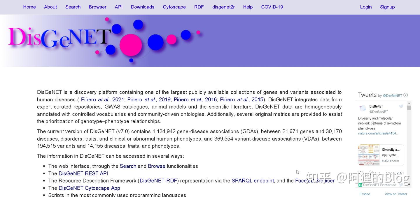 DisGeNET数据库-如何获取与疾病相关的基因？ - 知乎