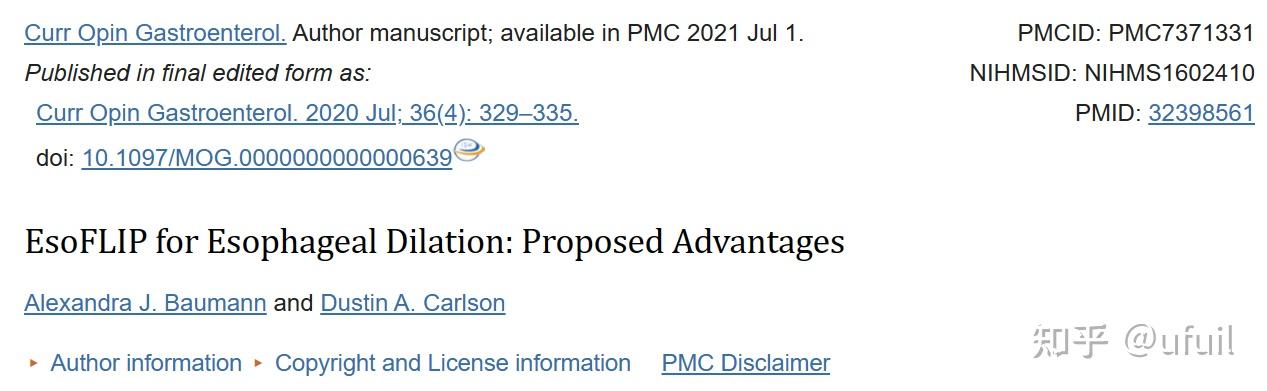胃肠动力：EsoFLIP（食管 FLIP ）用于食管扩张：建议的优势 - 知乎