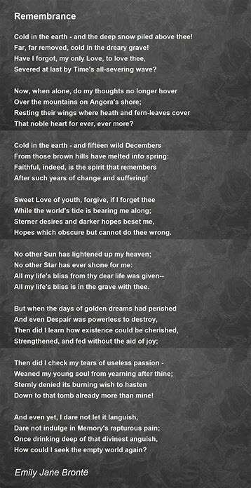 Emily Brontë(艾米莉·勃朗特)《Remembrance (Cold in the earth)》《忆寒土》解析 - 知乎