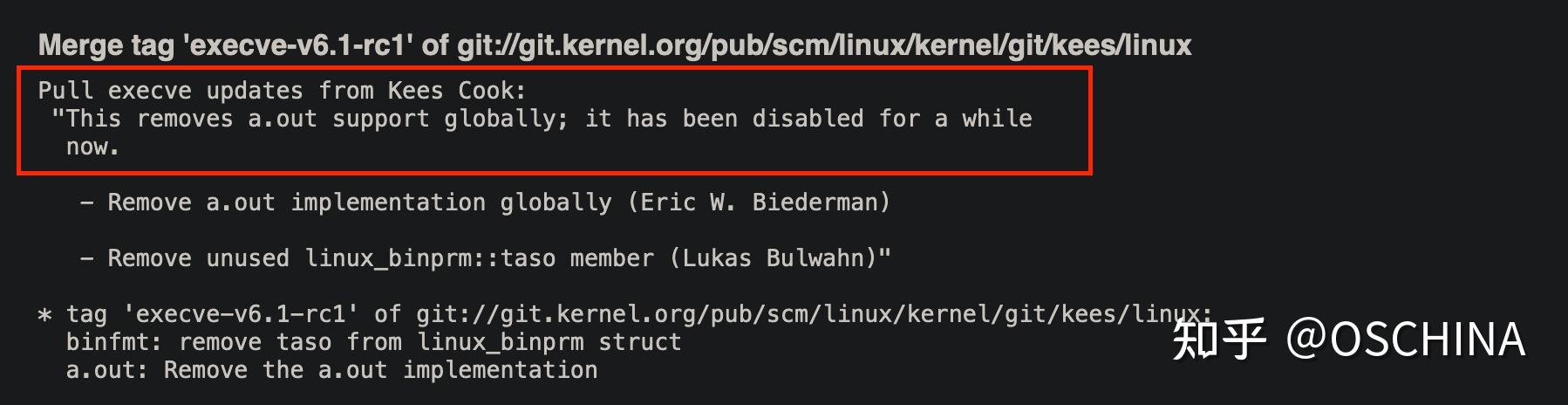 Linux 6.1 已彻底清除 a.out 代码 - 知乎
