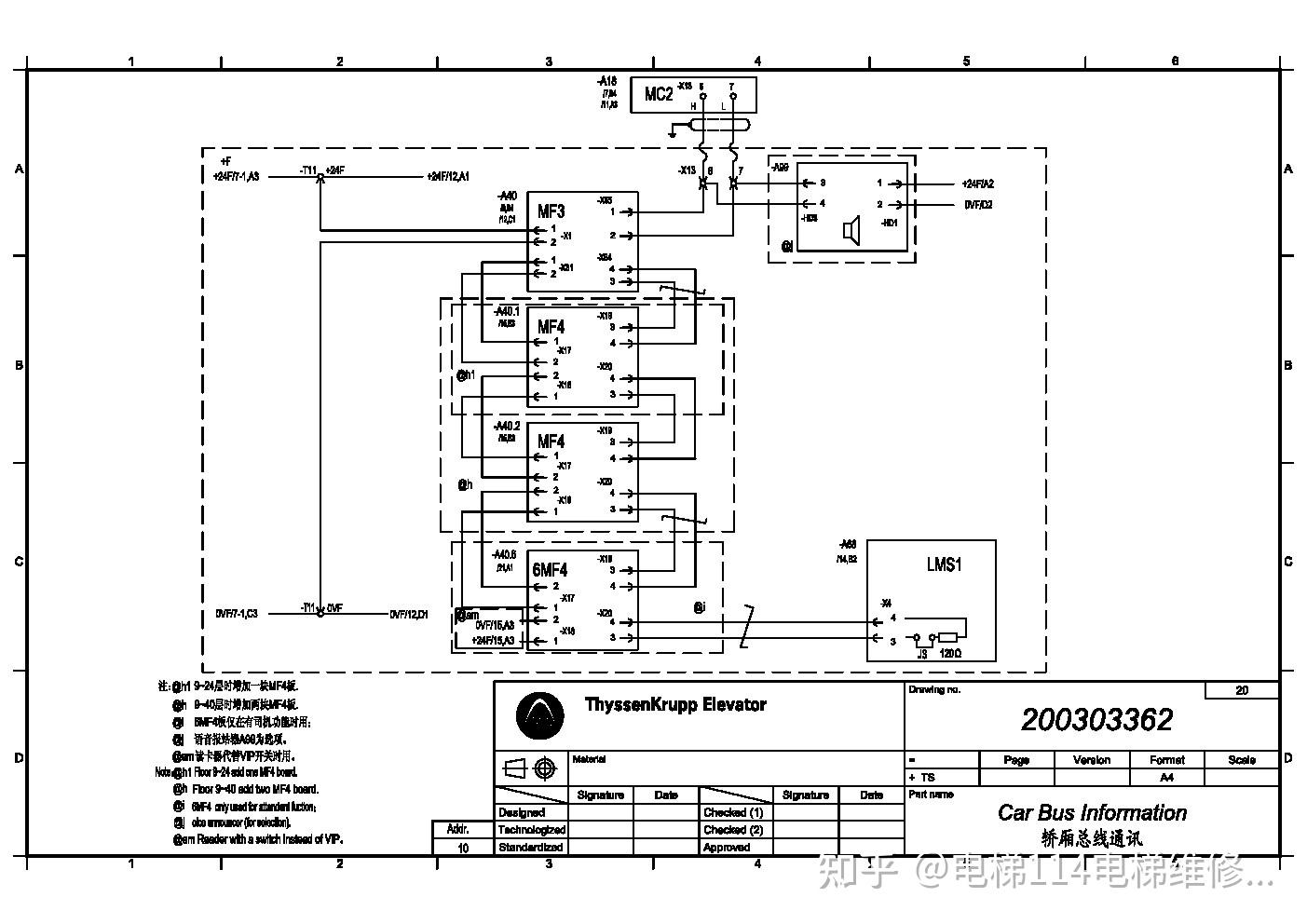 蒂森GL1电梯电气原理图 - 知乎