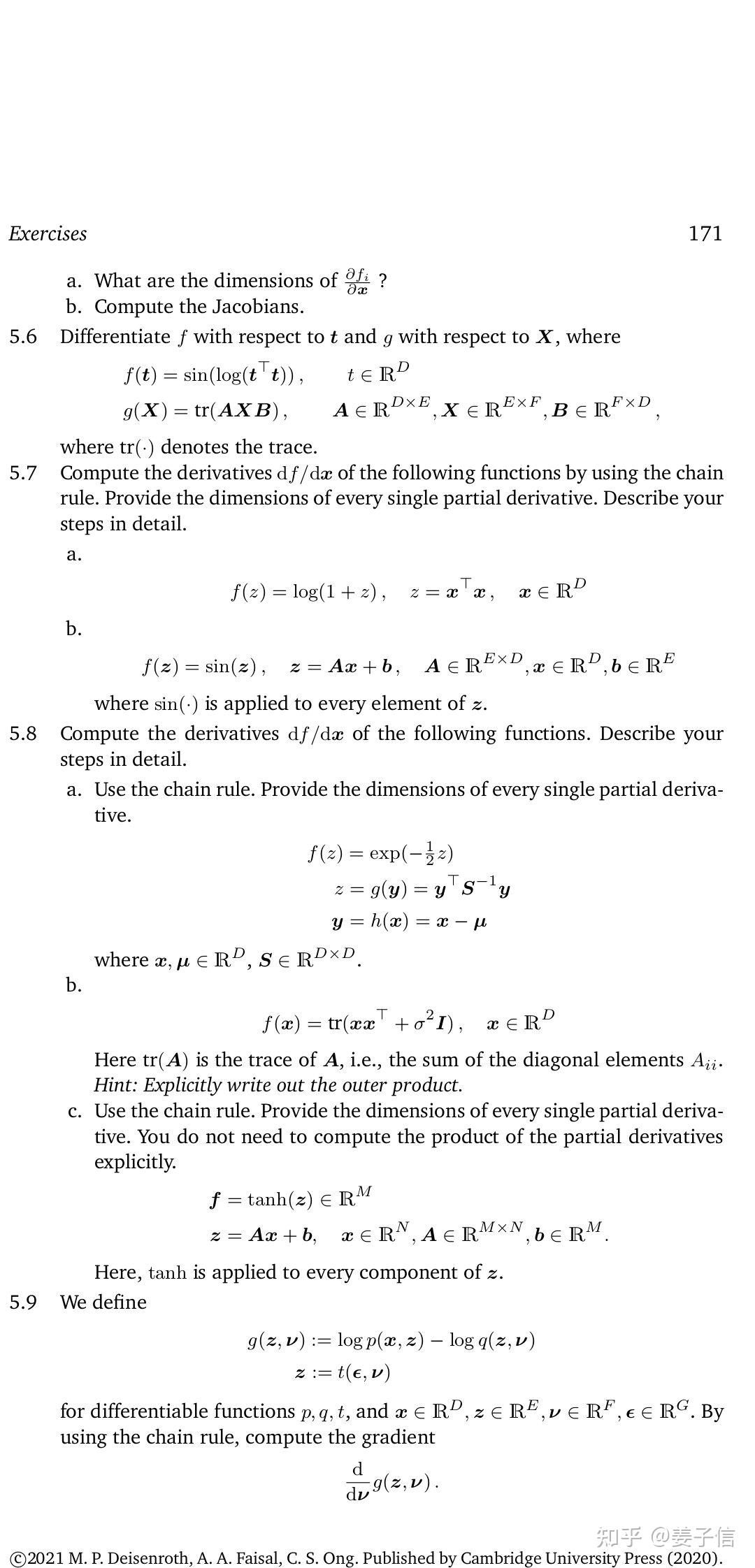 mml_MATHEMATICS FOR MACHINE LEARNING_习题答案4 - 知乎