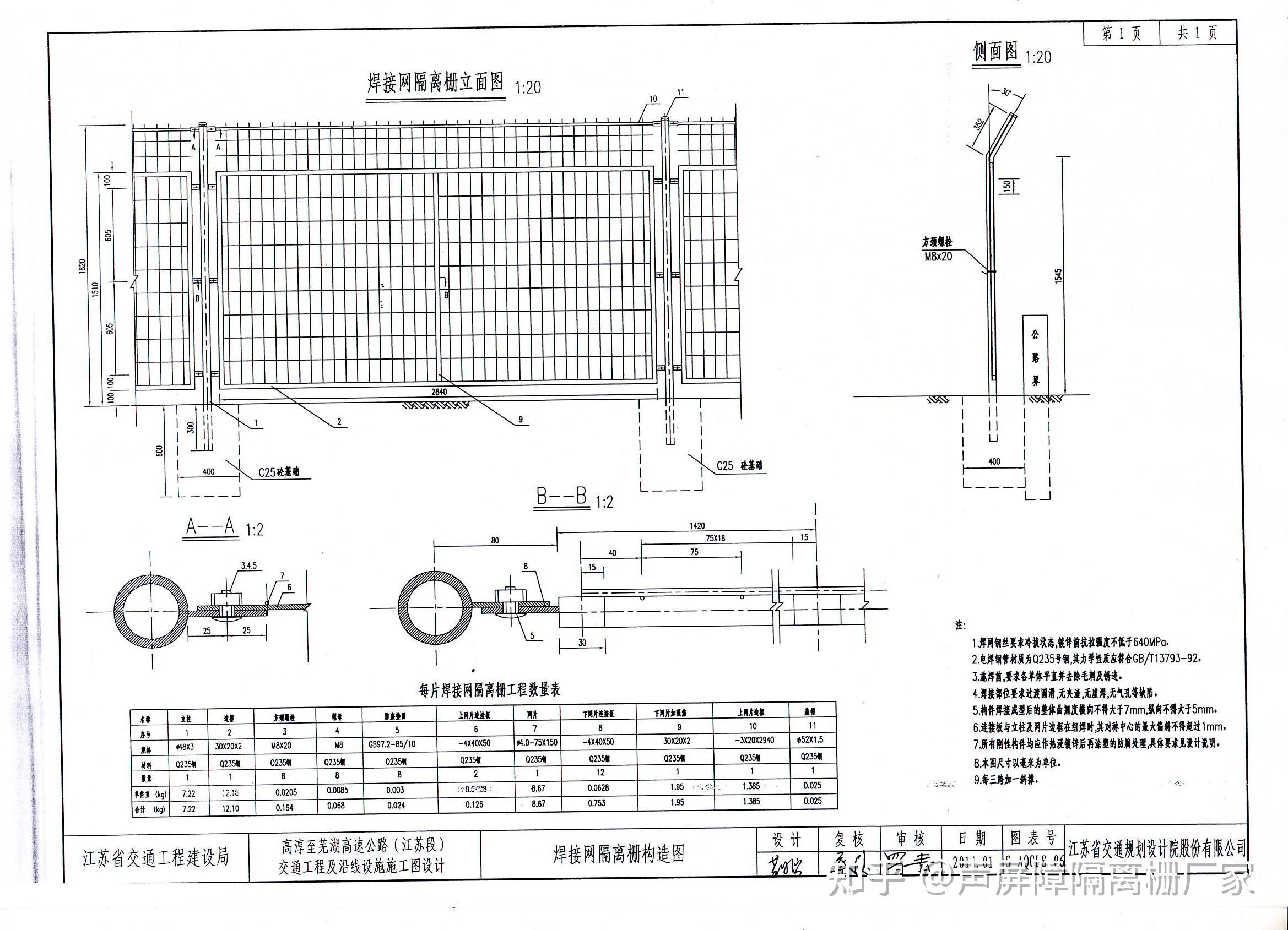 常见隔离栅、护栏网、防抛网、防护网参考图纸 - 知乎