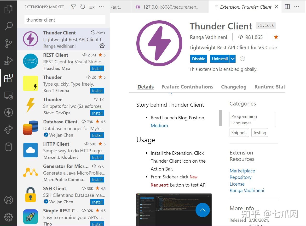 七爪源码：为您的 API 使用 Thunder Client VS Code Extension - 知乎