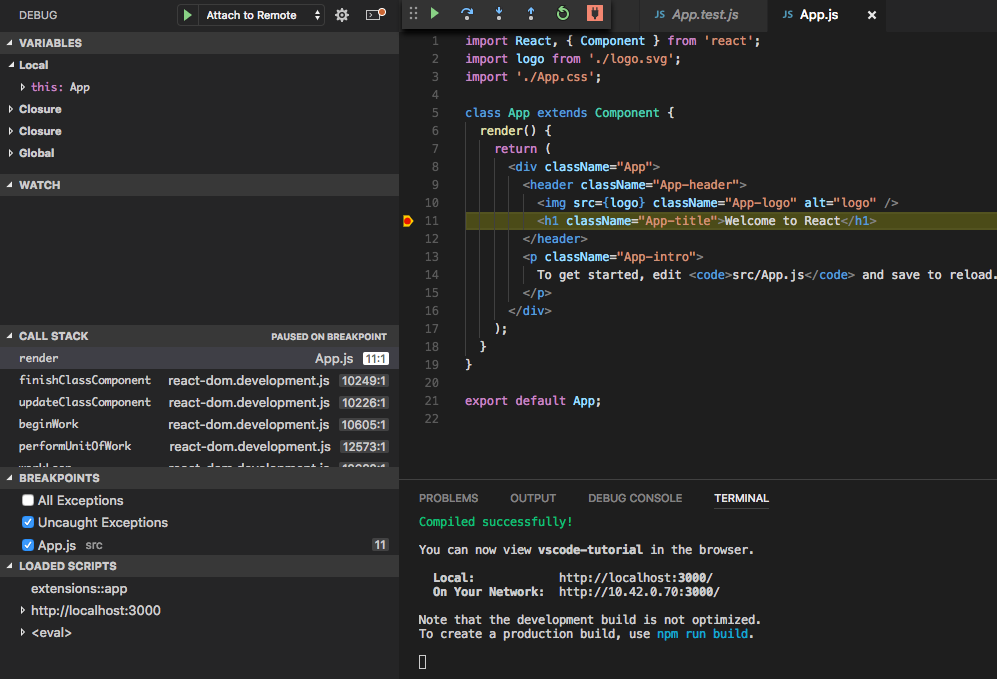 使用 Vscode 调试 React 应用 知乎