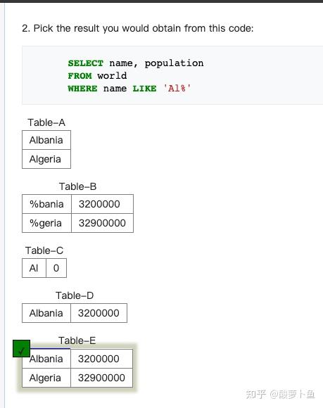 【刷题】SQLZOO（1-6） - 知乎