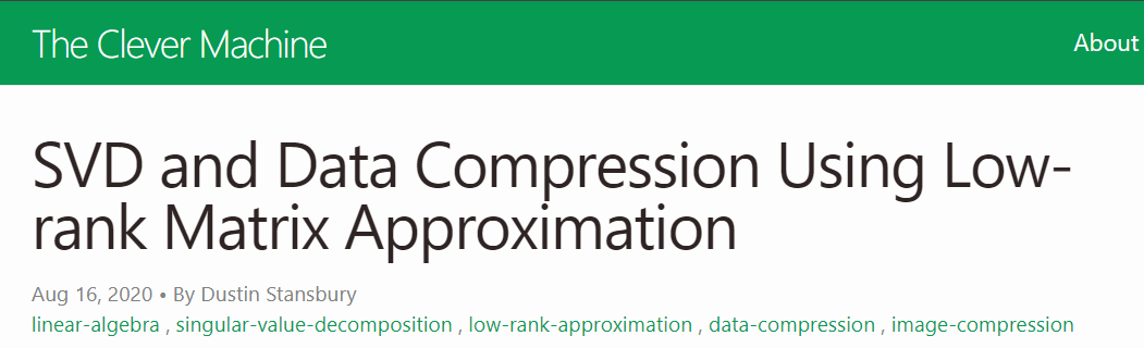 SVD和低秩矩阵近似（Low-rank Matrix Approximation）的数据压缩 - 知乎