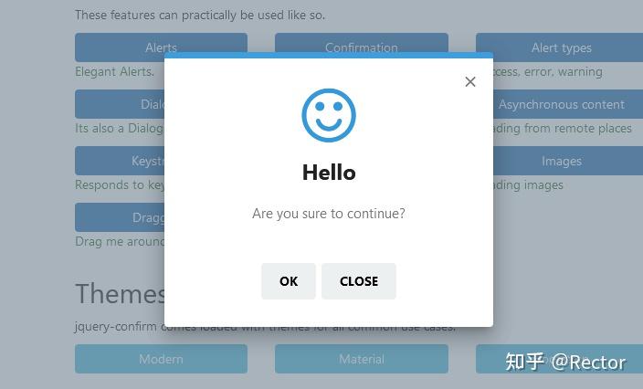 分享一款开源的非常轻量精美的jQuery模态弹窗插件(jquery-confirm)，包含Bootstrap,Material等多种主题 - 知乎