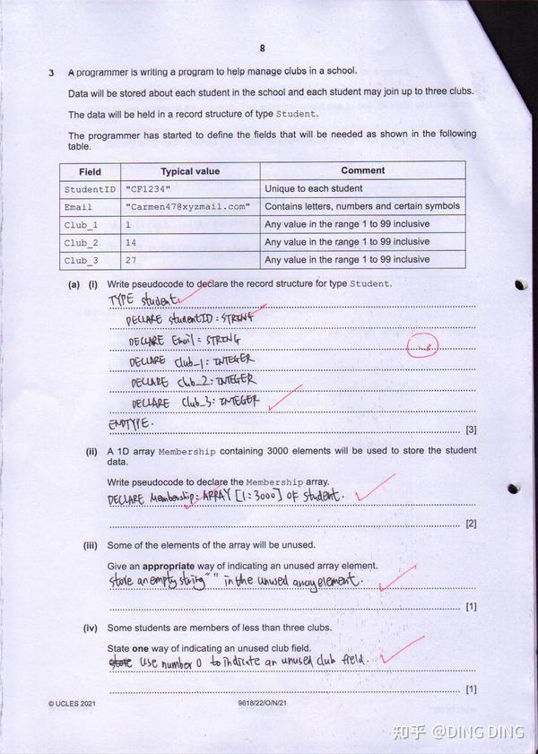 剑桥国际CIE考试 Alevel 计算机科学 Computer Science (9608/9618) 历年真题及手写答案（分享） - 知乎