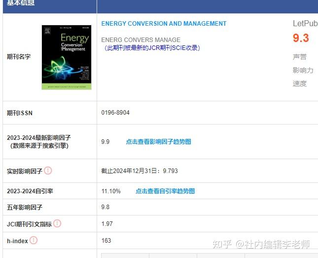 SCI主推征稿：能源TOP 一区SCI《Energy conversion and management》 IF9.9 - 知乎