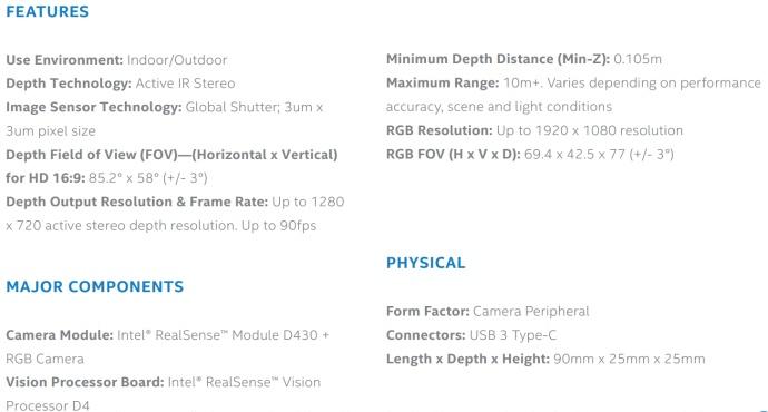 英特尔发布最新RealSense摄像头D415和D435 - 知乎