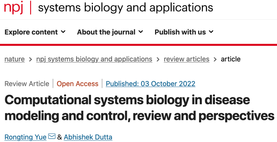 Nature子刊综述｜疾病建模和药物控制中的计算系统生物学 - 知乎