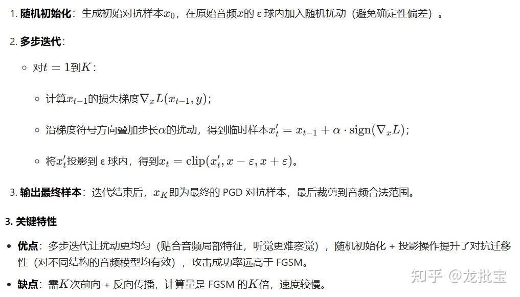 FGSM 与 PGD 对抗样本生成算法在音频分类中的原理及对比 - 知乎