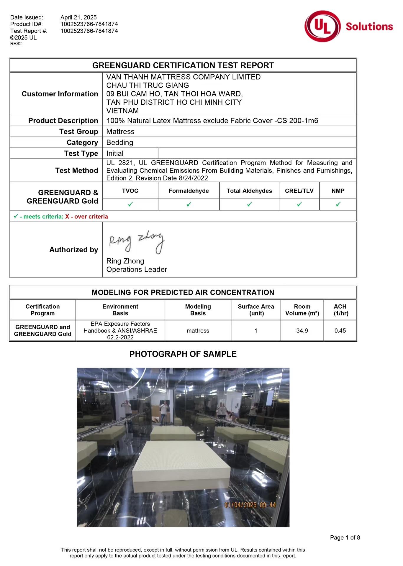 越南万成乳胶床垫获美国UL GREENGUARD绿色环保认证 - 知乎