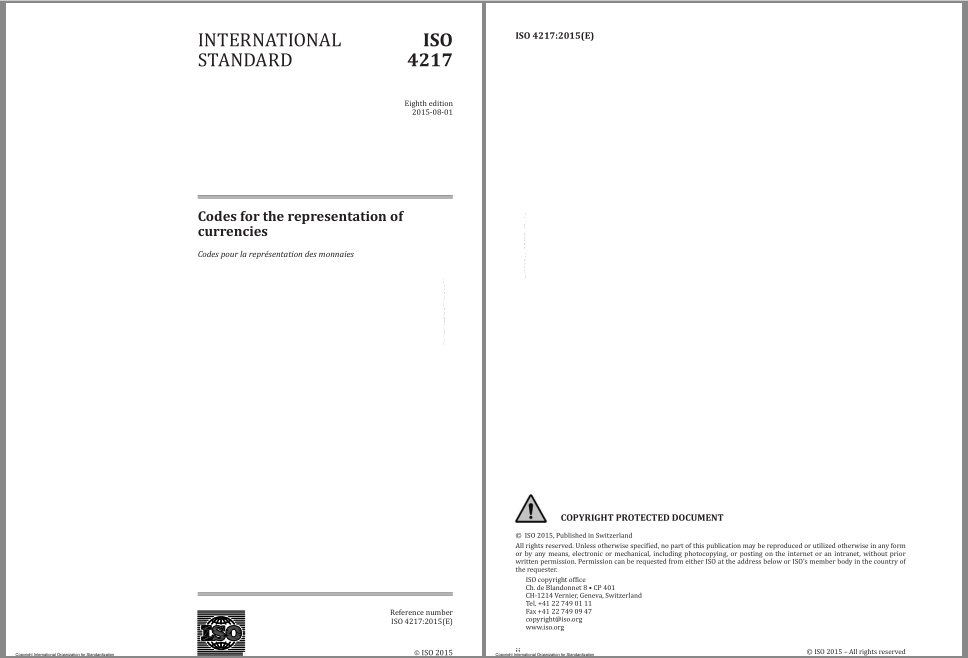 ISO 4217-2015（原版PDF）+Chinese（ISO中文版翻译） 中文名称：表示货币的代码 - 知乎
