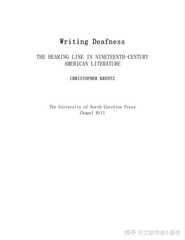 Writing Deafness ：The Hearing Line in Nineteenth-Century American ...
