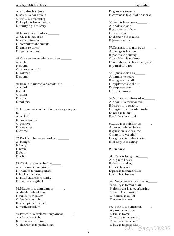 SSAT Verbal Practise - 知乎